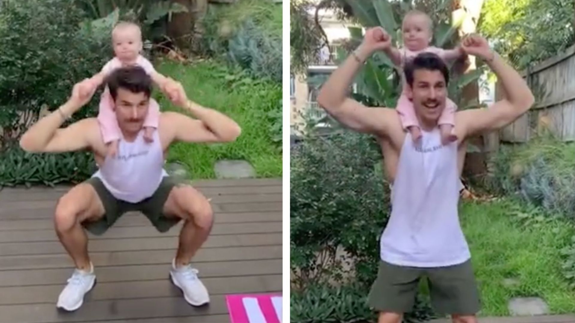 Bachelor Matty J works out at home with daughter Marlie-Mae - WHO